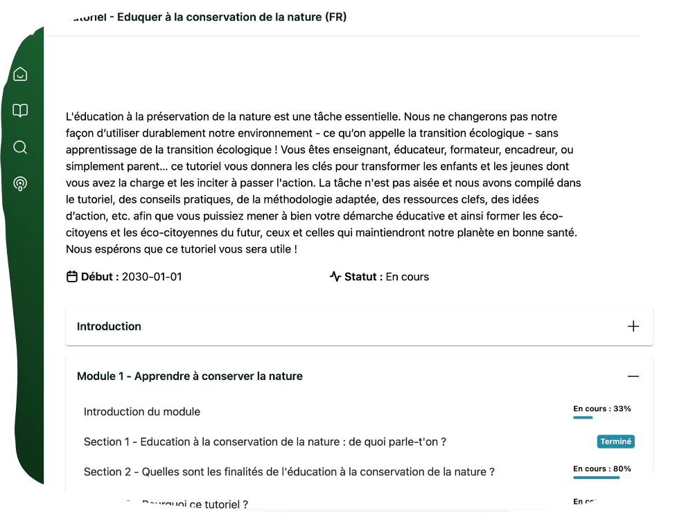 Launch of the "Educating for nature conservation" tutorial - All eco ...